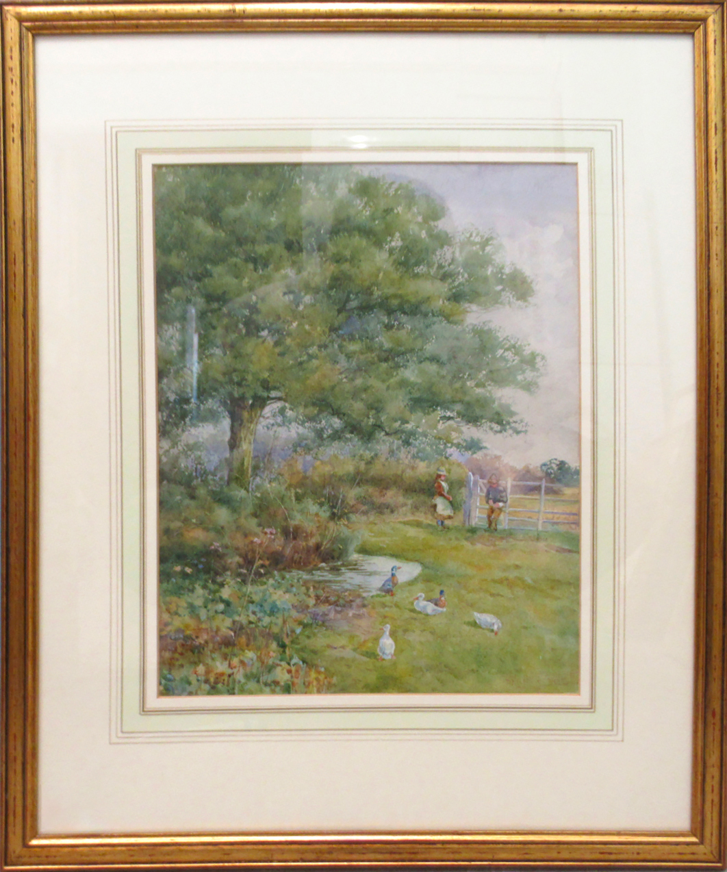 Harry Sylvester Stannard – ‘The Stream’ watercolour bears a faded ...