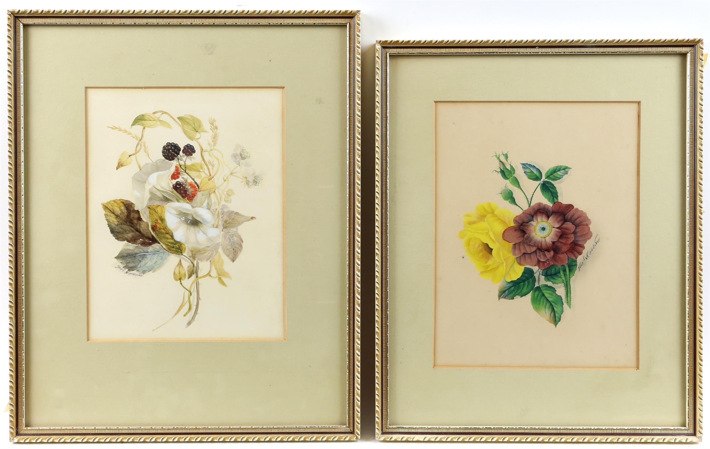 Thomas Holland (British, 1795-1865), set of four flower studies, signed ...