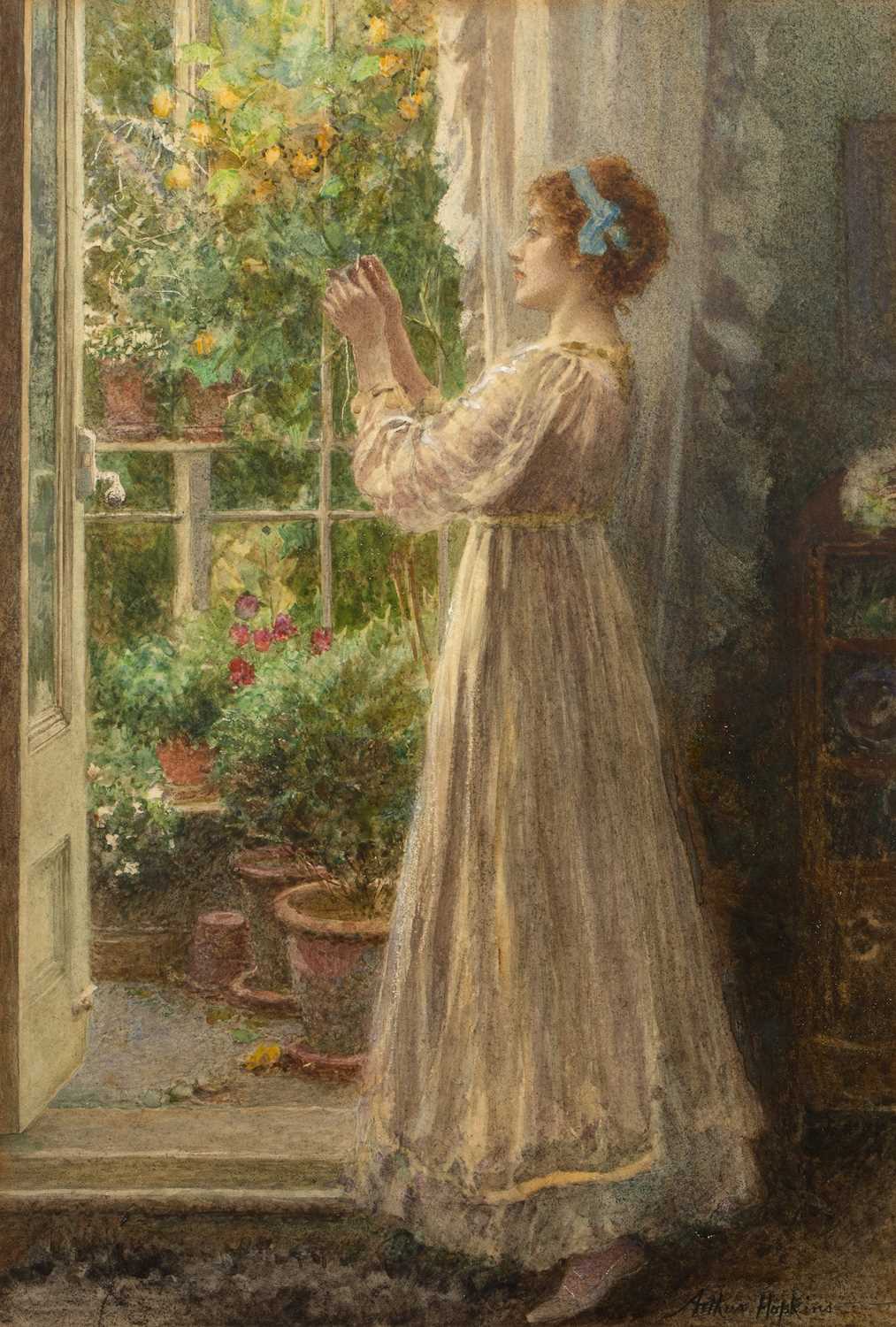Arthur Hopkins (1848–1930) ‘The Elusive Eye’, watercolour, signed lower ...